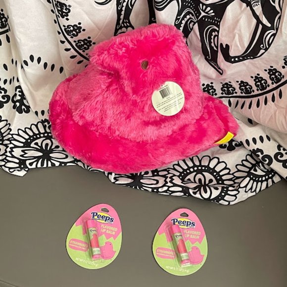 Peeps | Toys | Fluffy Pink Peep Stuffed Chick With 2 Peeps Lip Balm ...